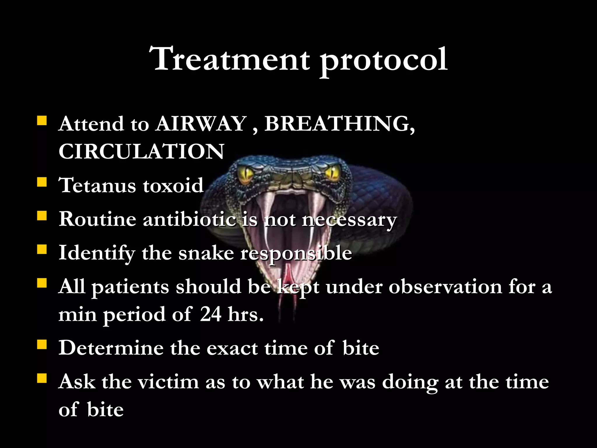 Snake bite and its management | PPT