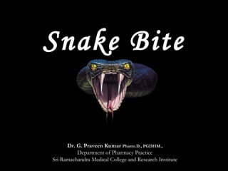 Snake bite and its management | PPT