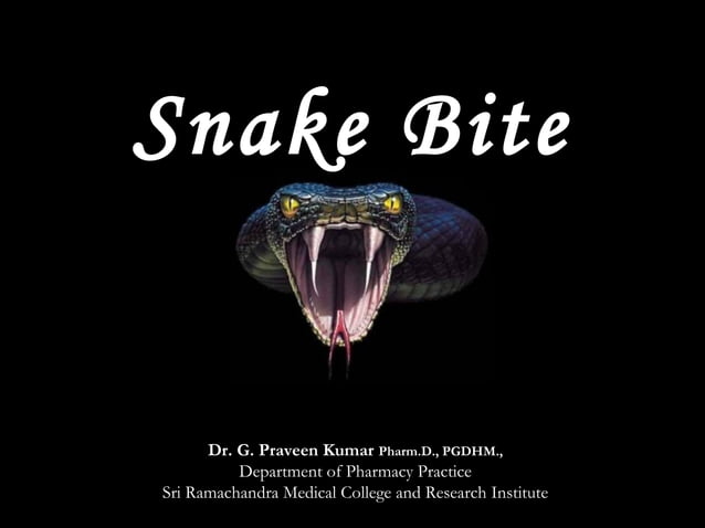 Snake bite and its management | PPT | Reptiles | Pets