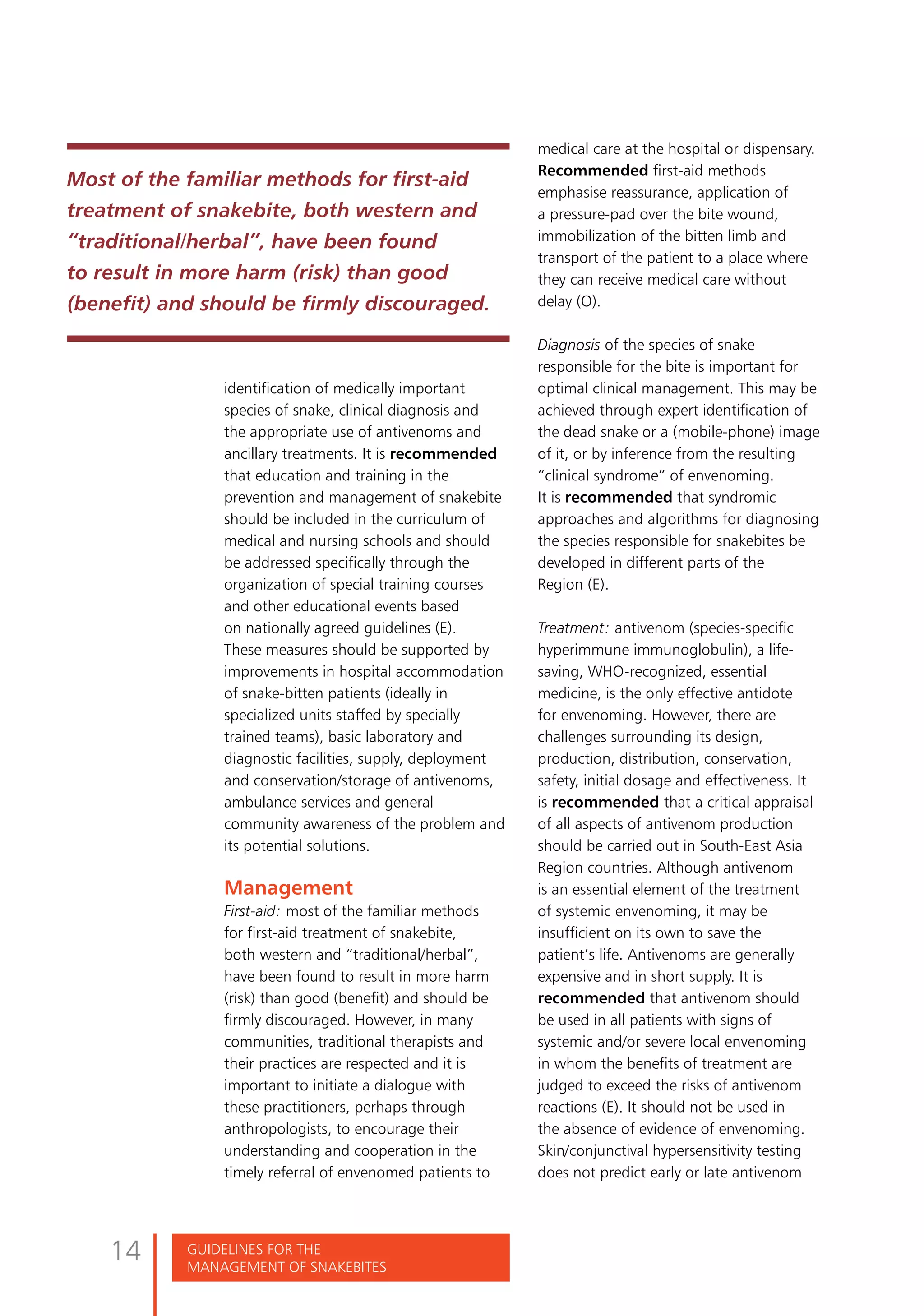 Snake bite who guidelines | PDF