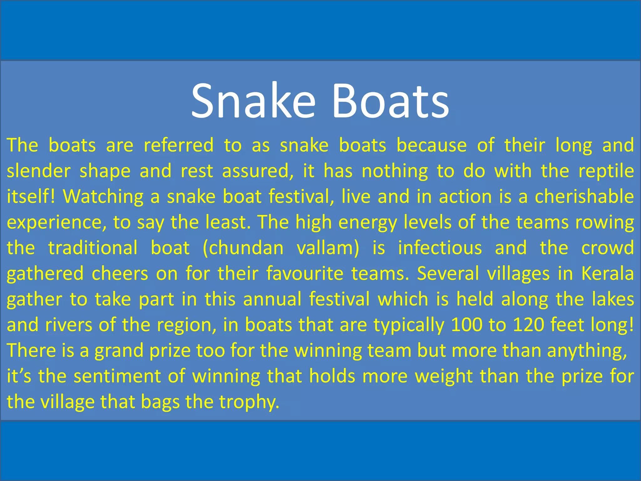 Snake boat race in kerala | PPTX