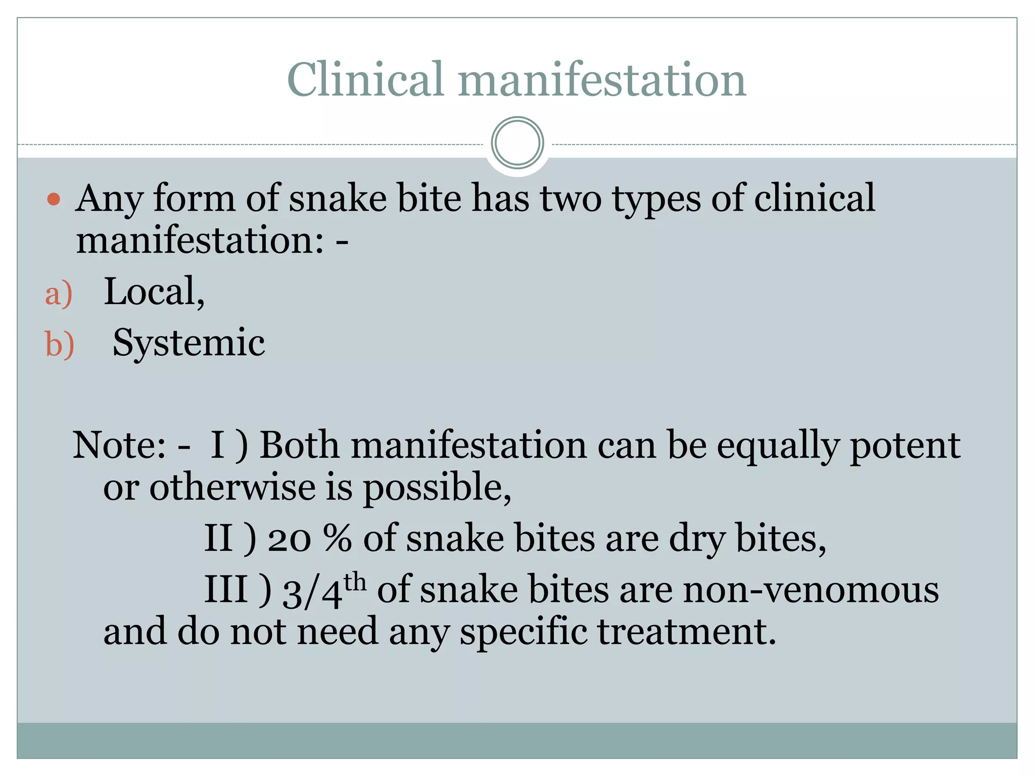 Snake Envenomation- Fundamentals | PPTX