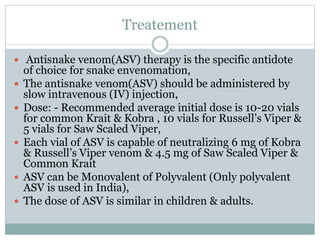 Snake Envenomation- Fundamentals | PPTX