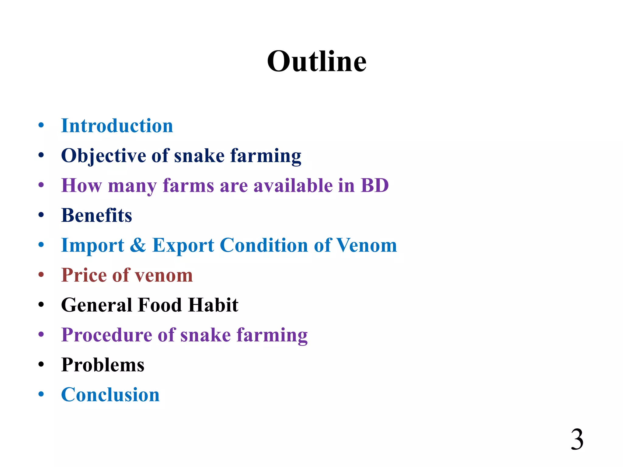 Snake Farming in/of Bangladesh | PPTX