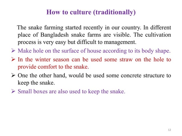 Snake Farming in/of Bangladesh | PPTX