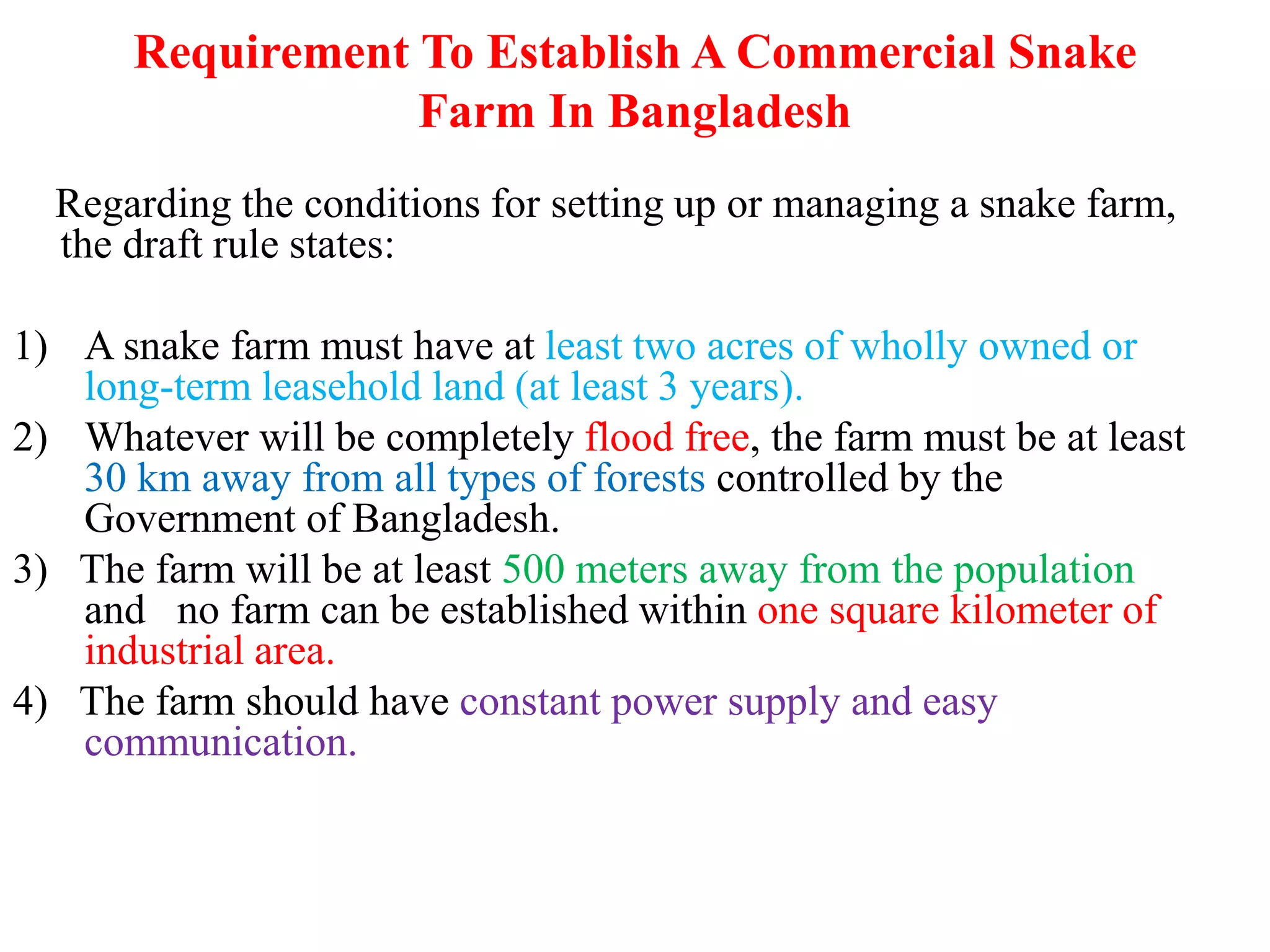 Snake farming slide | PPTX | Agriculture | Industries