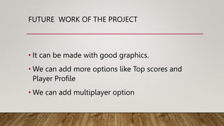 Snake Game using computer graphics in c and c++ | PPTX