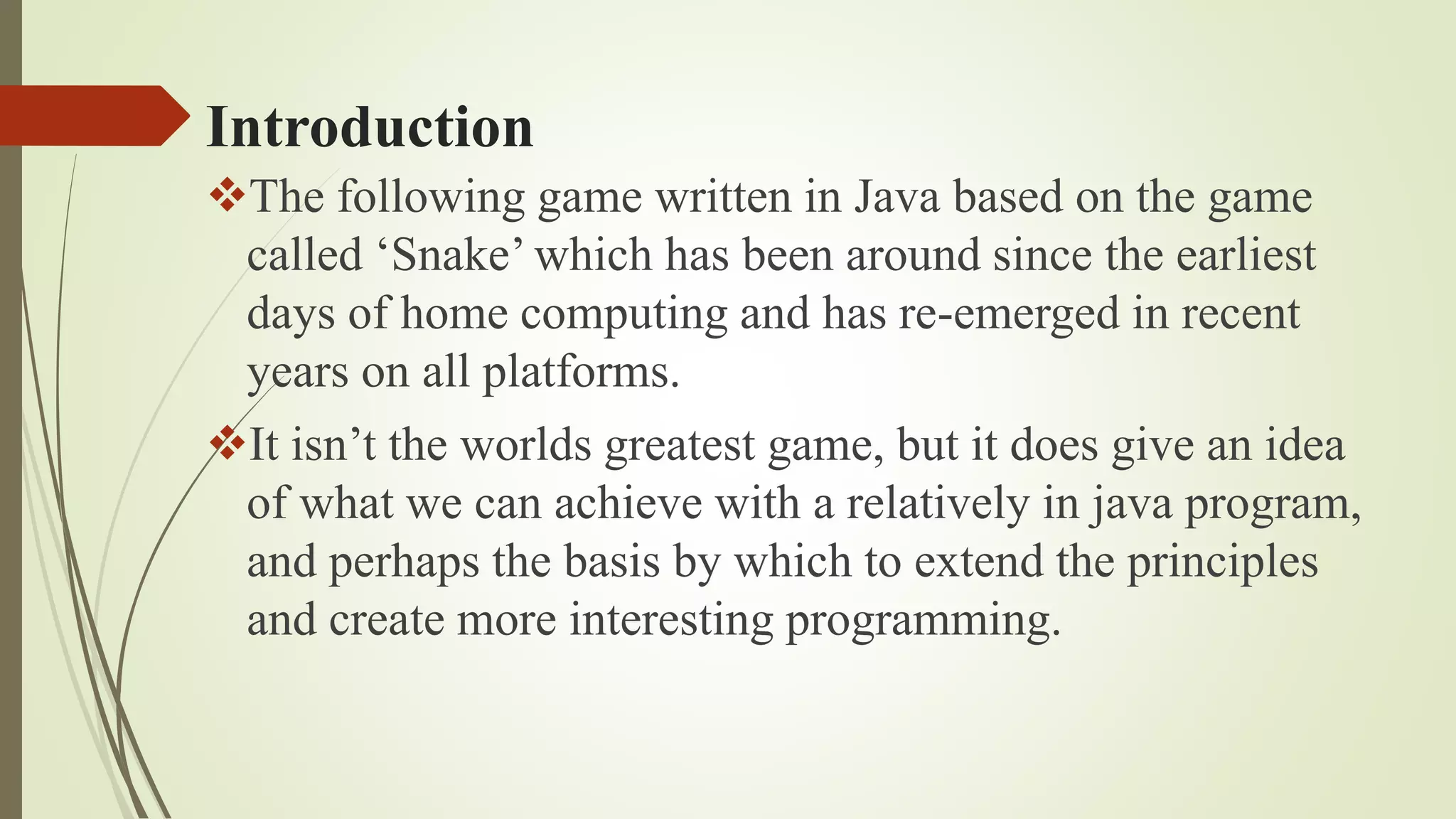 Snake game powerpoint presentation by rohit malav | PPTX