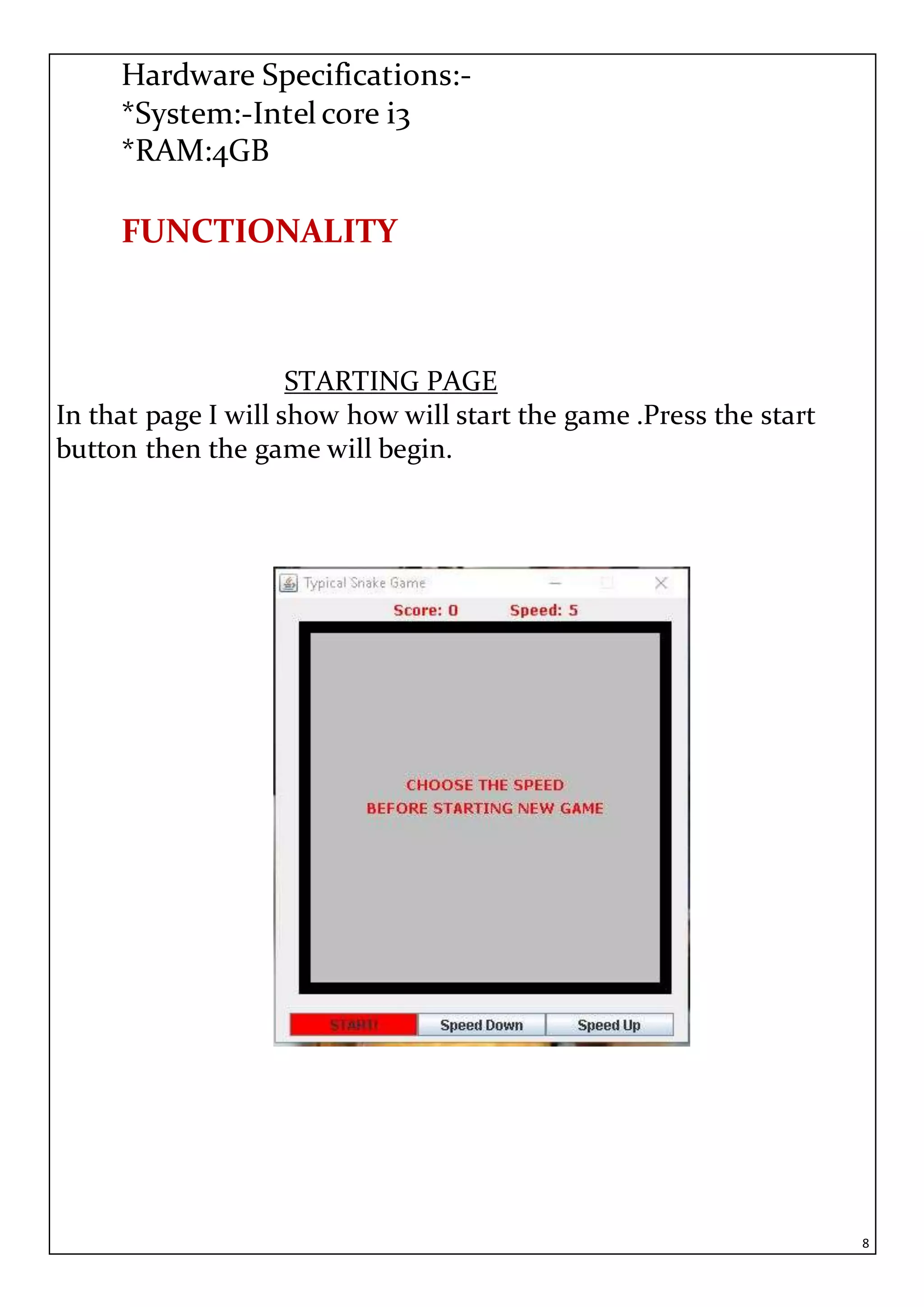 Snake project report | DOC