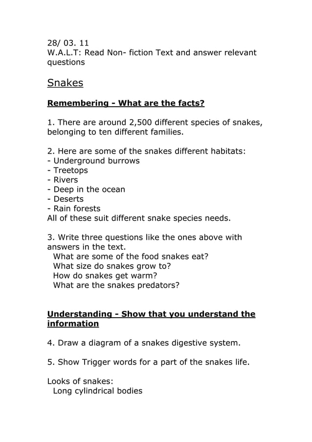Snakes | PDF