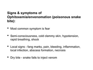 Snakes Toxicology | PPTX