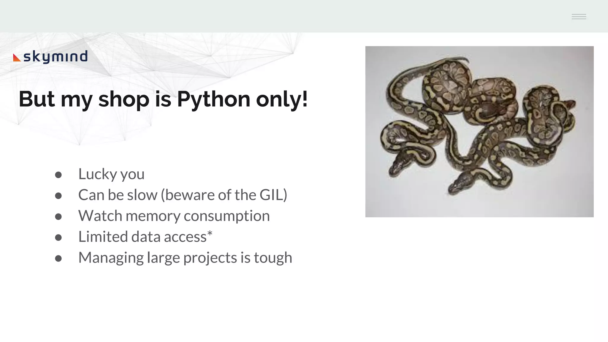 Snakes on a plane - Ship your Python on enterprise machines | PDF
