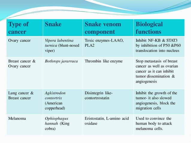 Anticancer potential of snake enom | PPT