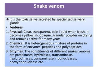 Snake venome | PPTX