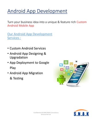 Mobile App Development Services By SNAK INDIA | PDF