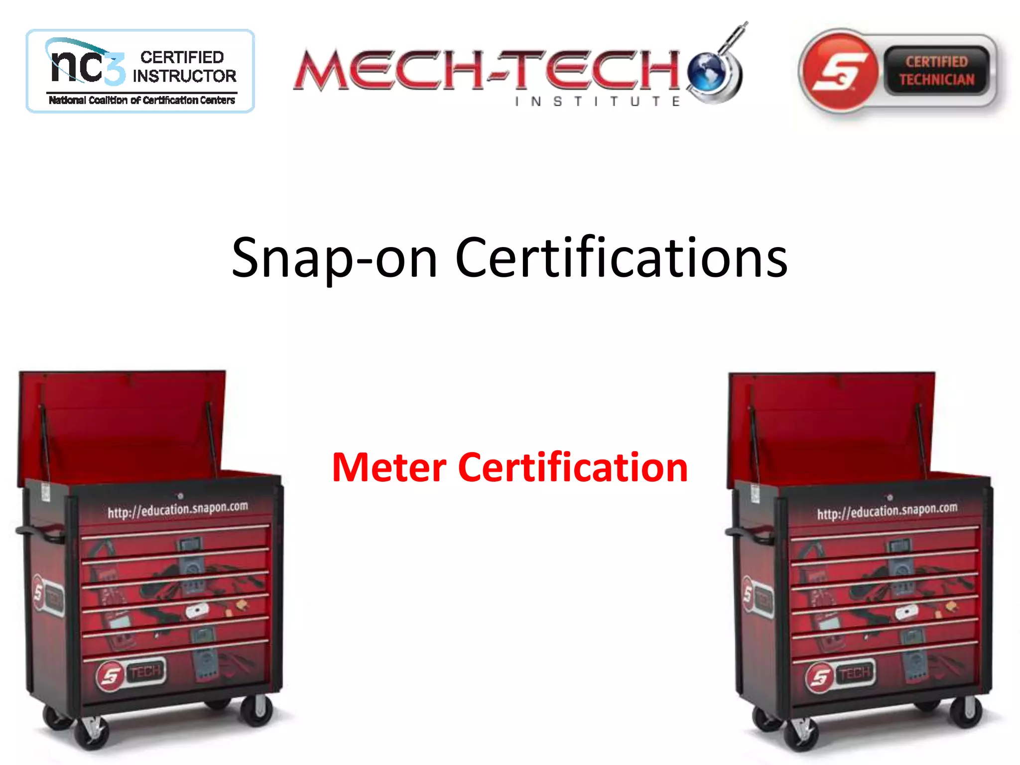 Snap on certifications mti | PPTX