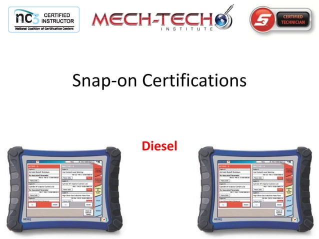 Snap on certifications mti | PPT