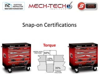Snap on certifications mti | PPTX