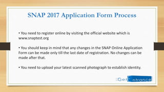 SNAP 2017 Registration | PPT