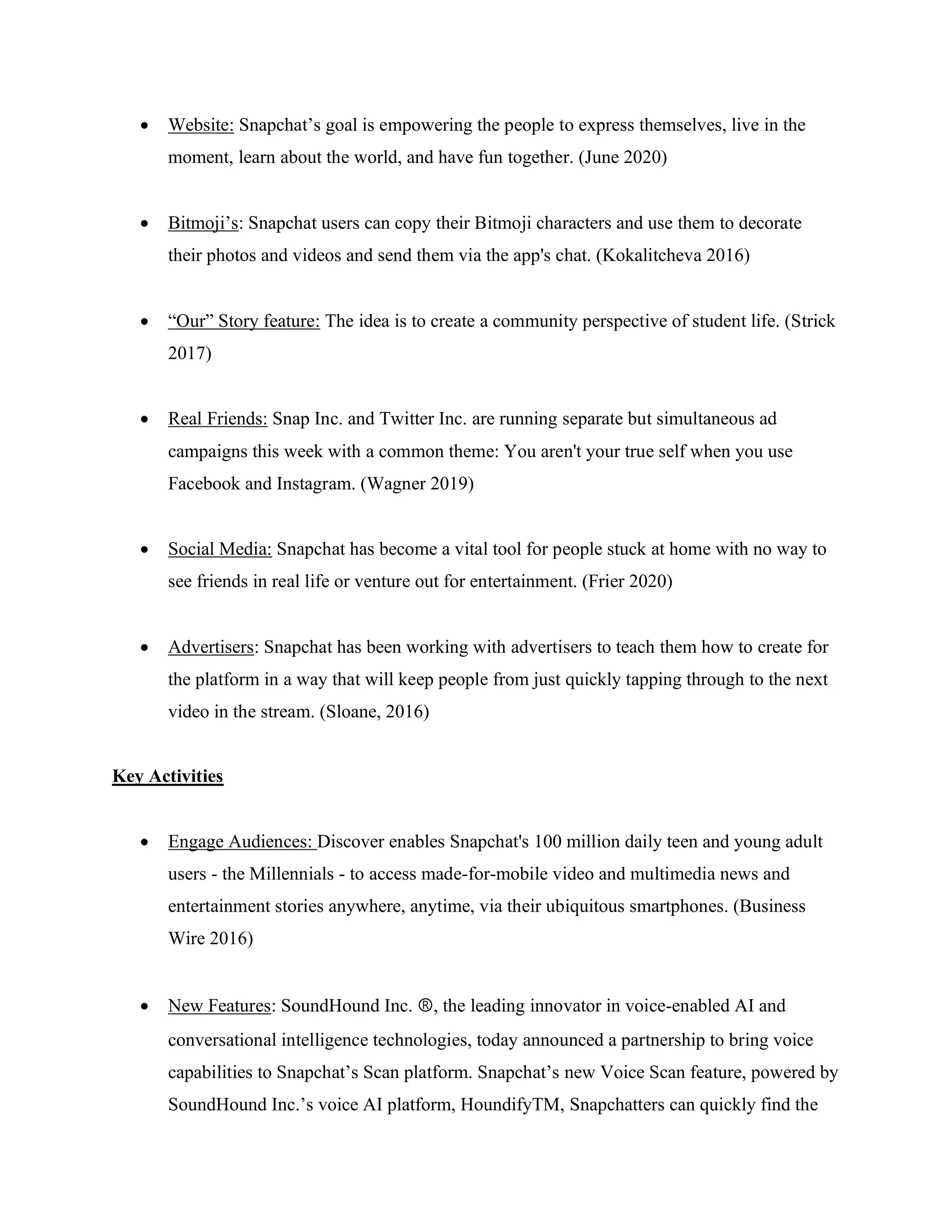 Snapchat Inc- 9 elements of business model analysis | PDF