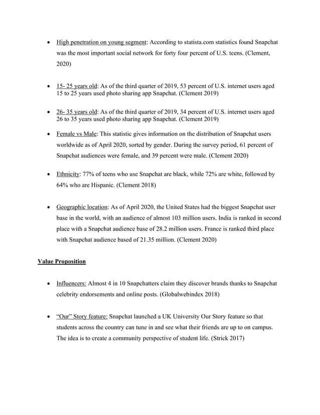 Snapchat Inc- 9 elements of business model analysis | PDF
