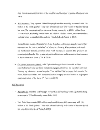 Snapchat Inc- 9 elements of business model analysis | PDF