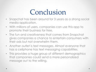 Snapchat and messaging | PPTX | Social Networking | Internet