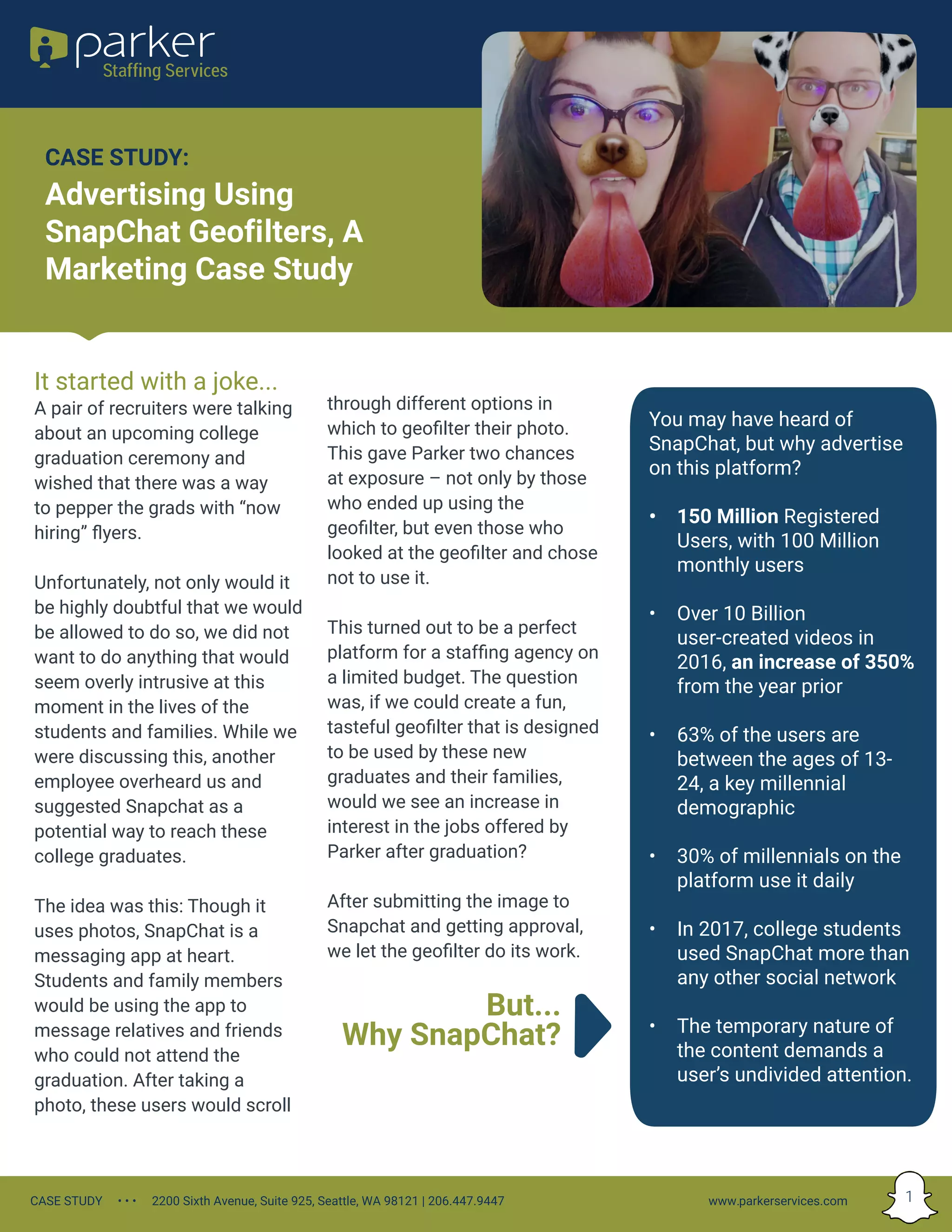 Advertising Using SnapChat Geofilters, a Marketing Case Study | PDF ...