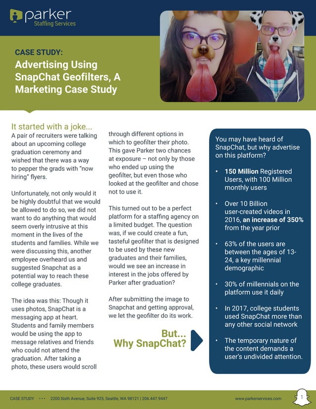 Advertising Using SnapChat Geofilters, a Marketing Case Study | PDF