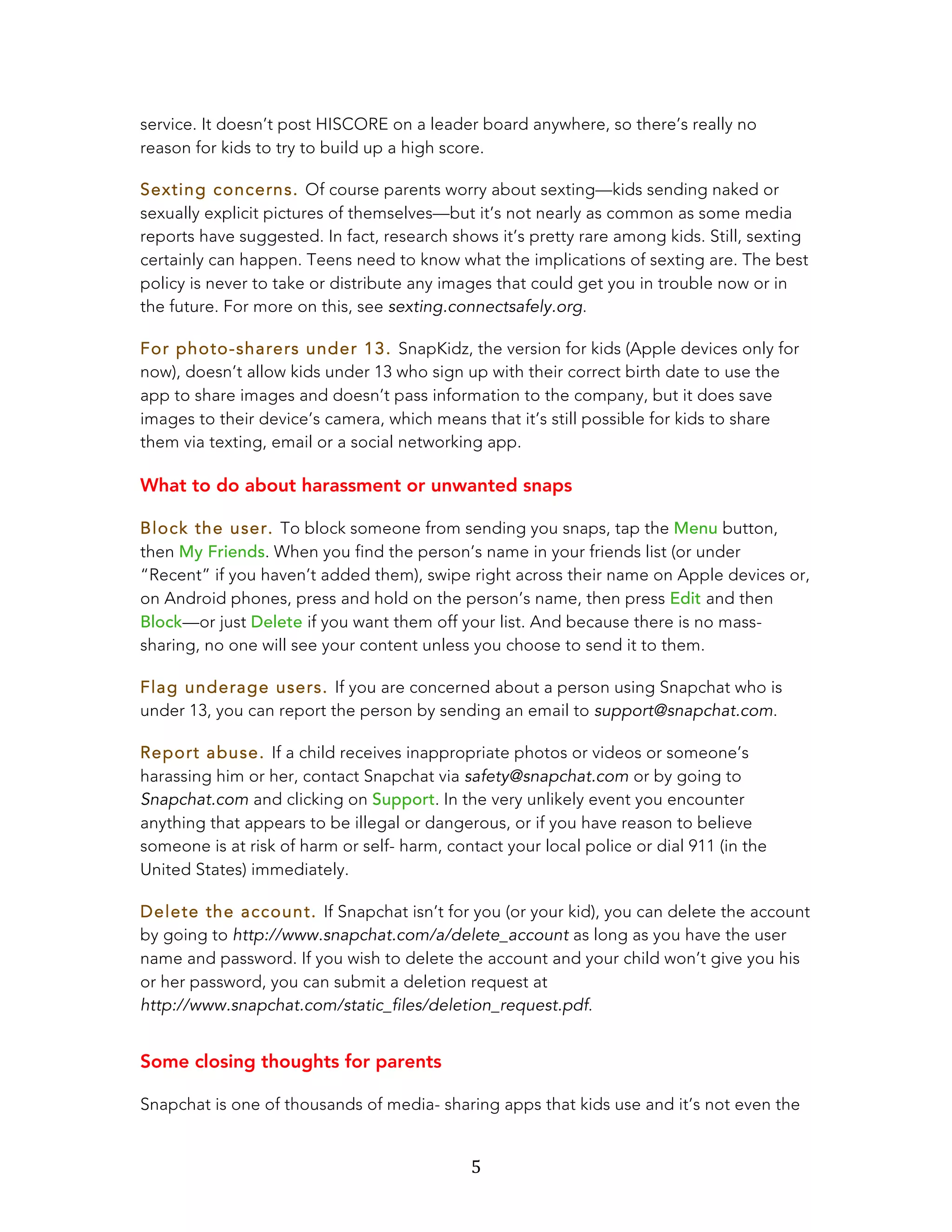 Parents Guide to Snapchat - Connect Safely Org | PDF
