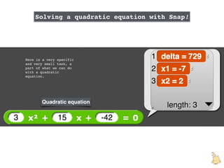 Snap!, a powerful tool for studying algorithms in high school | PDF
