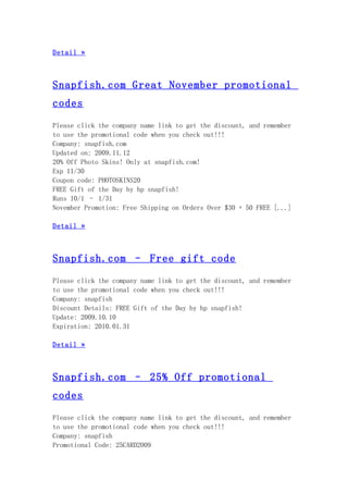 snapfish promo codes | PDF