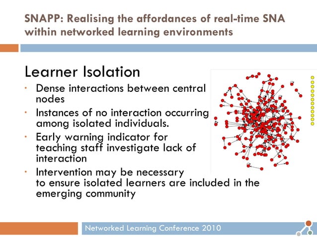 SNAPP: Realising the affordances of real-time SNA within networked ...
