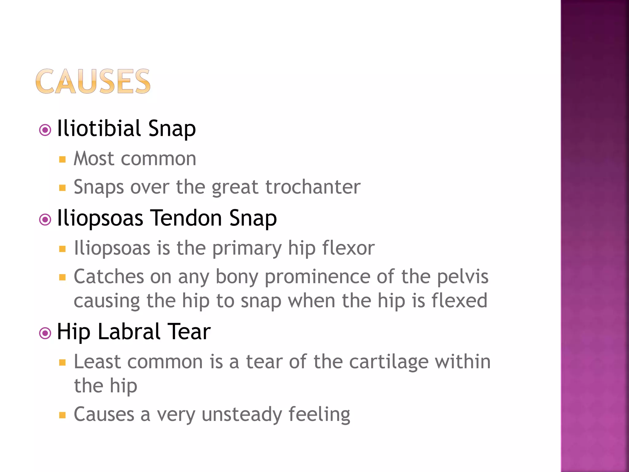 Snapping hip syndrome | PPTX