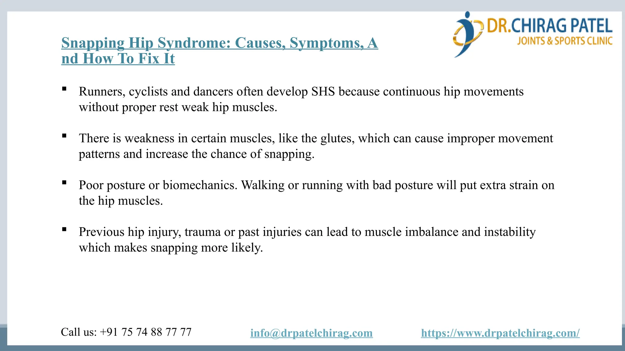 Snapping Hip Syndrome: Causes, Symptoms, and How to Fix It | PPTX