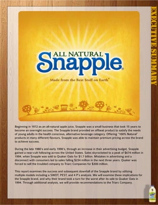 Snapple Case Study | PDF