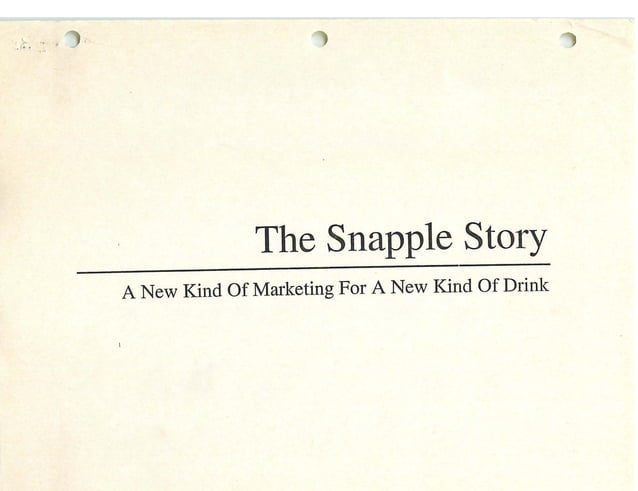 Snapple Presentation to the AMA from 1993 | PDF