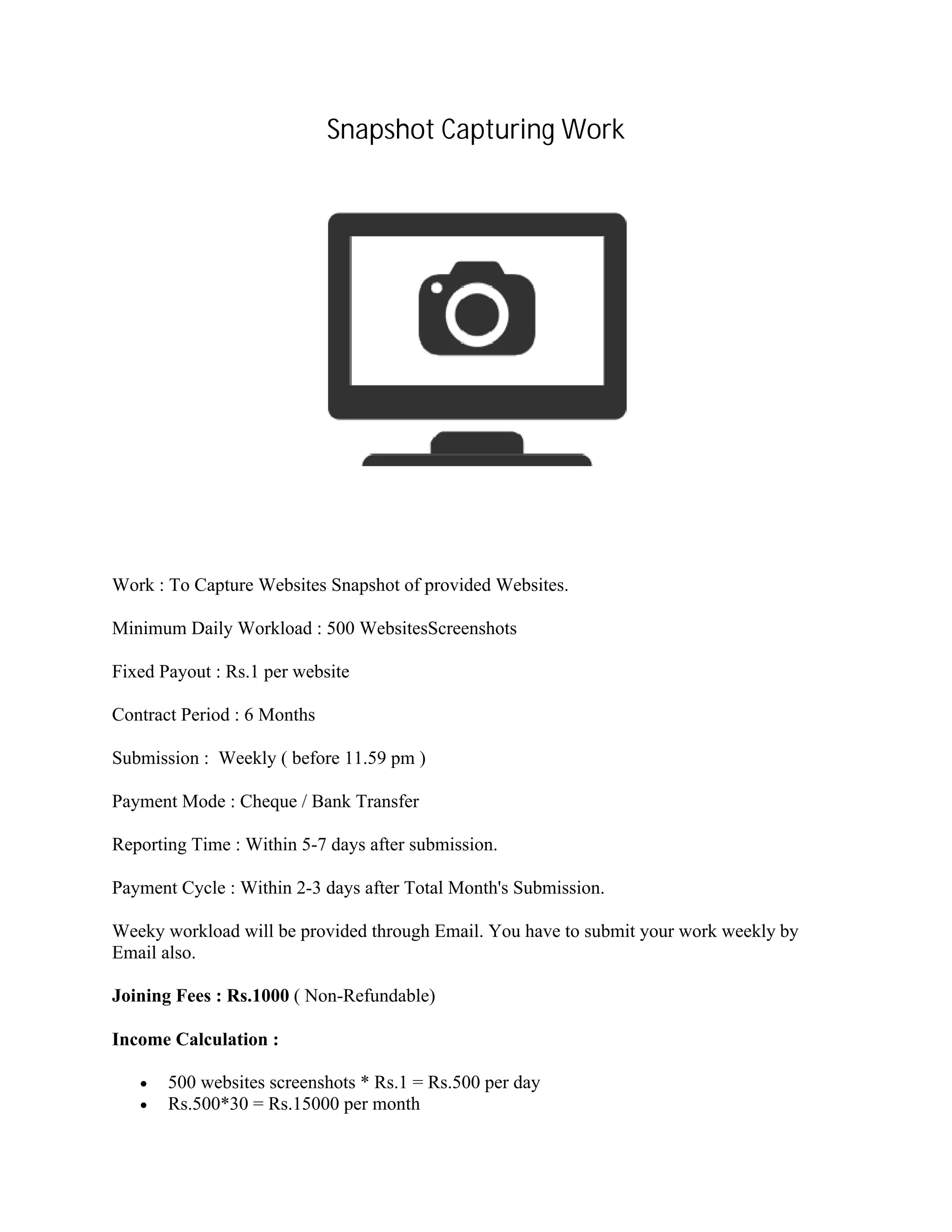 Snapshot capturing work | PDF | Consumer Banking | Personal Finance