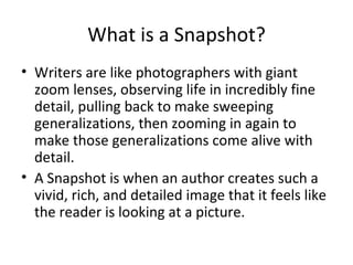Snapshots In Personal Writing | PPT