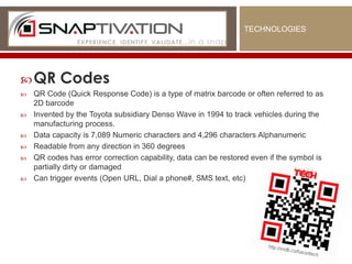 Snaptivation qr & rfid solutions r2 | PPTX | Cloud Computing | Internet