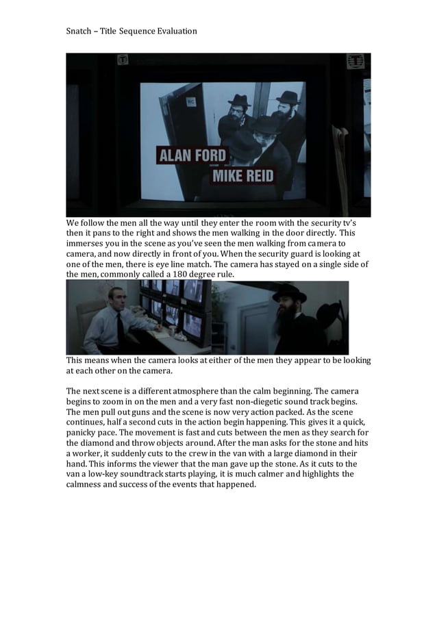 Snatch analysis | DOCX | Soundtracks, TV and Showtunes | Music