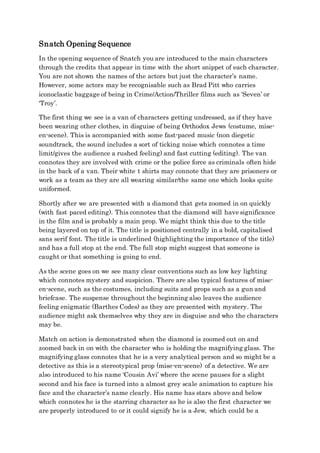 Snatch opening sequence | PDF