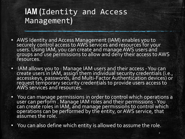 Identity access management (iam) | PPTX | Cloud Computing | Internet