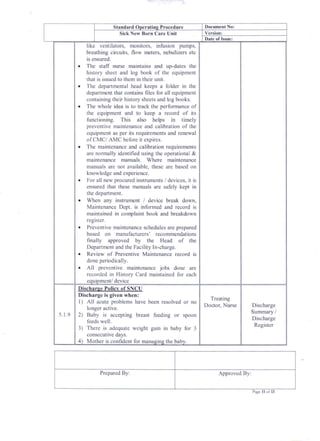 Special Newborn Care Unit Standard Operating Procedures.pdf | Special ...