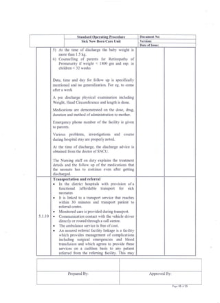 Special Newborn Care Unit Standard Operating Procedures.pdf | Special ...