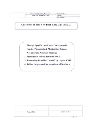 Special Newborn Care Unit Standard Operating Procedures.pdf | Special ...