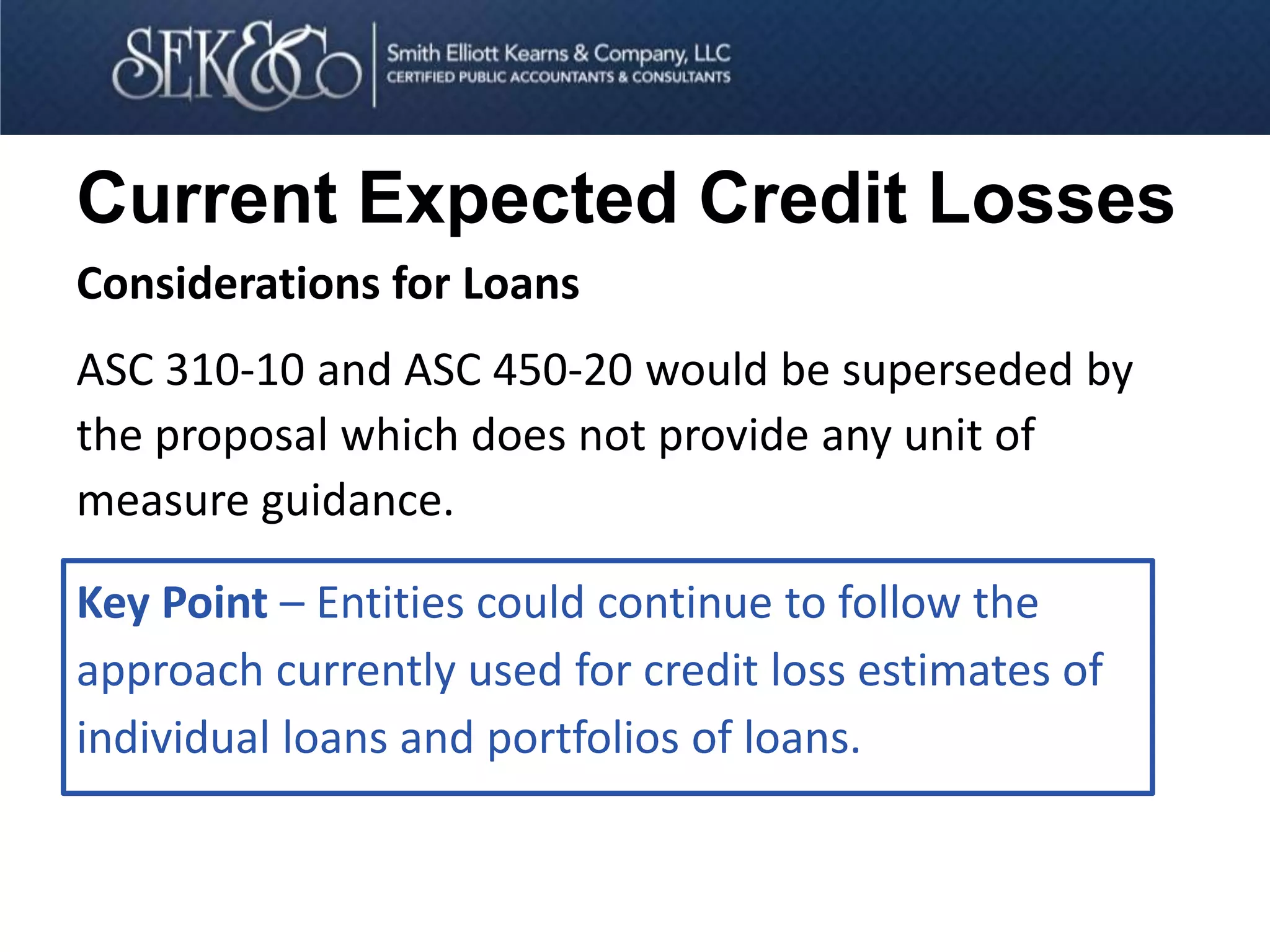 Current Expected Credit Loss Model Presentation | PPTX