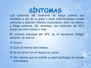 Síndrome de fatiga cronica | PPTX