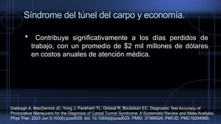 SÍNDROME DEL TÚNEL DEL CARPO GENERALIDADES E IMPORTANCIA | PPTX