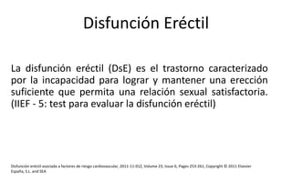 Síndrome metabólico como factor de riesgo para disfuncion erectil | PPTX